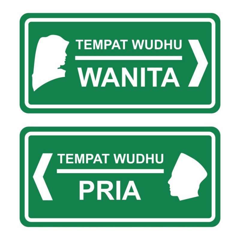 Jual Rambu Sign Plang Petunjuk Arah Tempat Wudhu 40cm x 20cm Plat ...