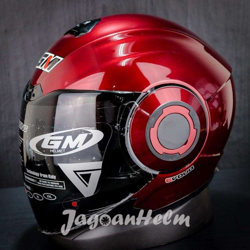 Jual GM HELM EVOUQ SOLID | ROYAL RED | GM SINGLE VISOR di Seller Jagoan ...