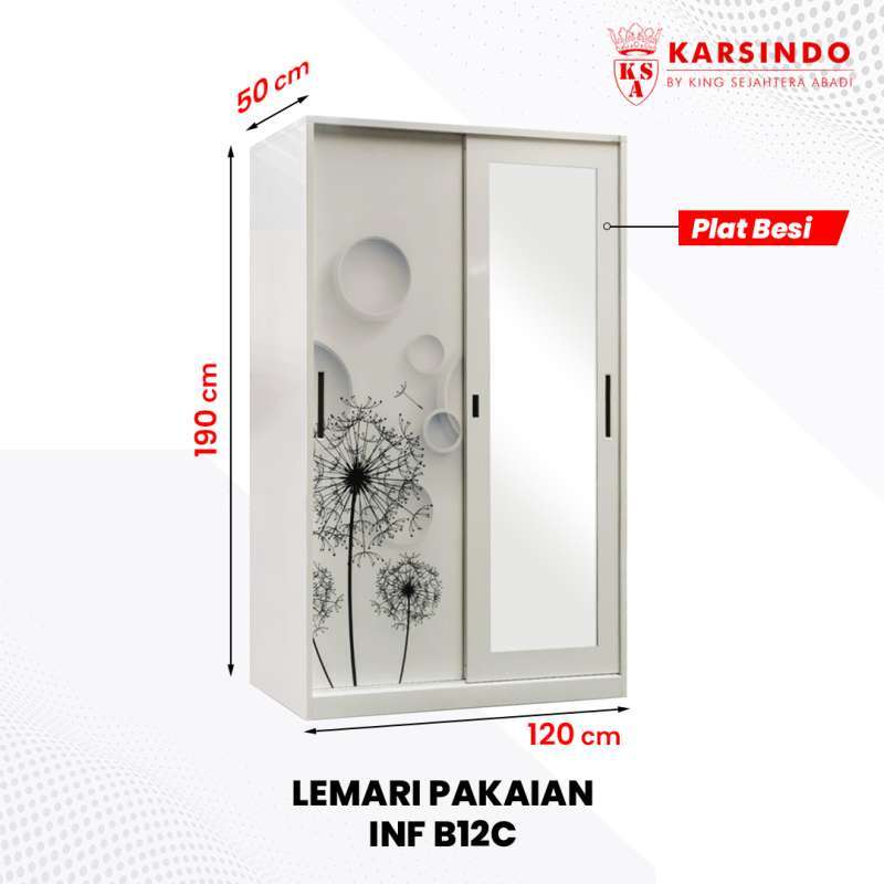 Promo Lemari Pakaian Besi / Lemari Baju / Wardrobe 2 Pintu B12C ...