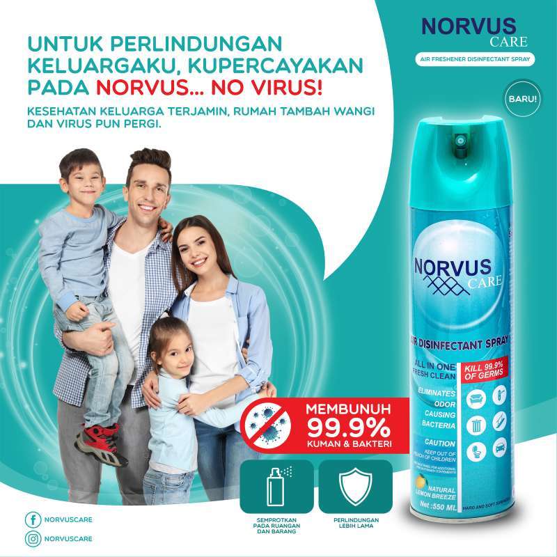 Jual Norvus Bundling 2 Pcs 550ml Lemon & Green Tea Air Disinfectant ...