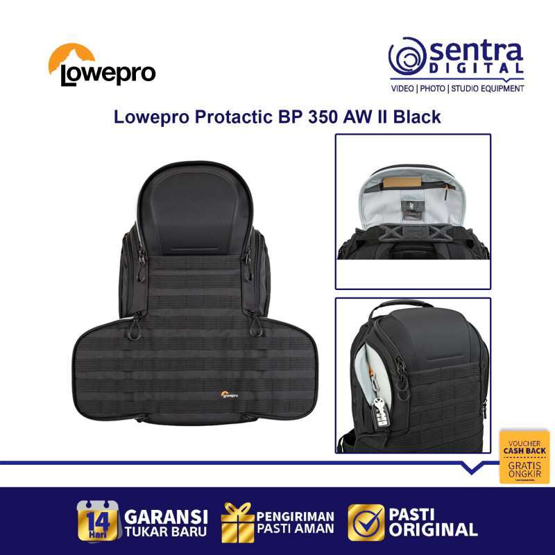 Jual Lowepro Protactic Bp 350 Aw Ii Camera And Laptop Backpack (black ...