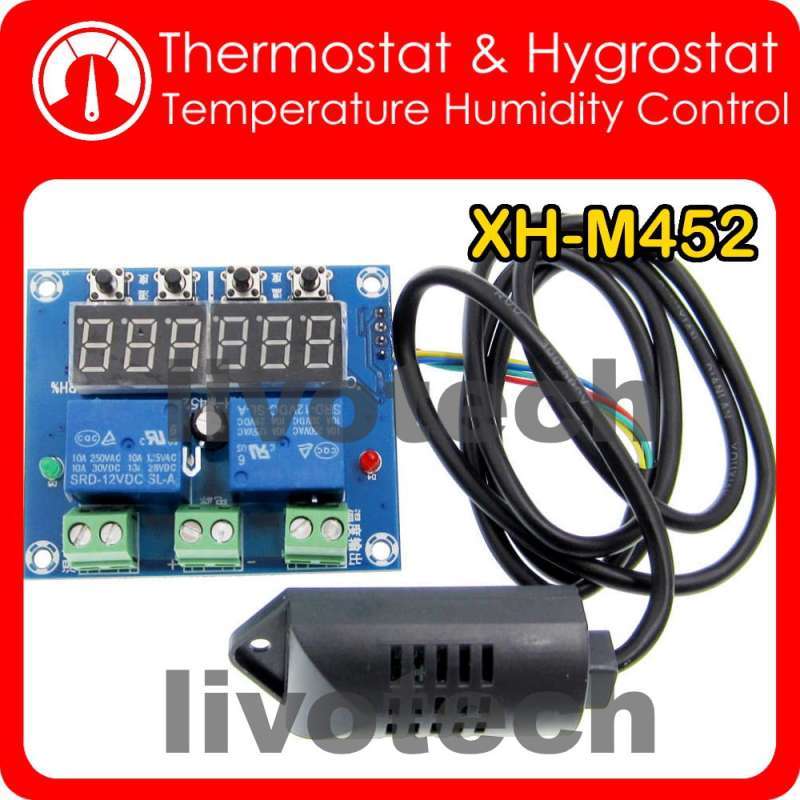 Jual Temperature Humidity Control Thermostat Hygrostat 12v Xh-m452 Suhu ...