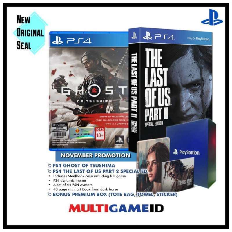 Jual PS4 Ghost of Tsushima (R.3) + The Last of Us Part II Special Edition Bonus Premium Box di ...