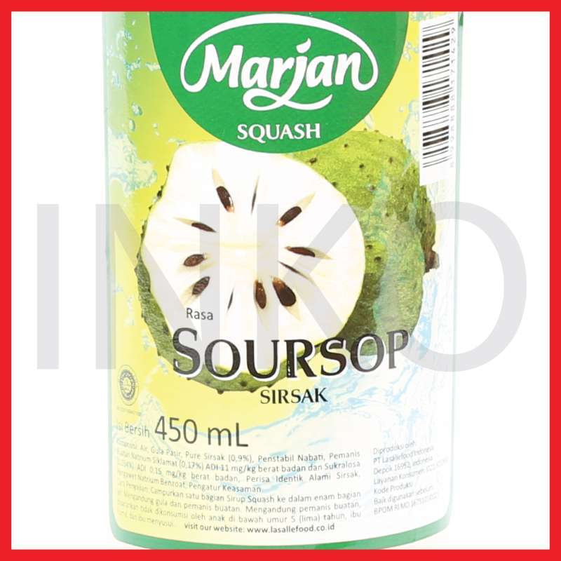 Jual Marjan Squash Rasa Soursop Sirsak Botol 450ml Di Seller Inko ...