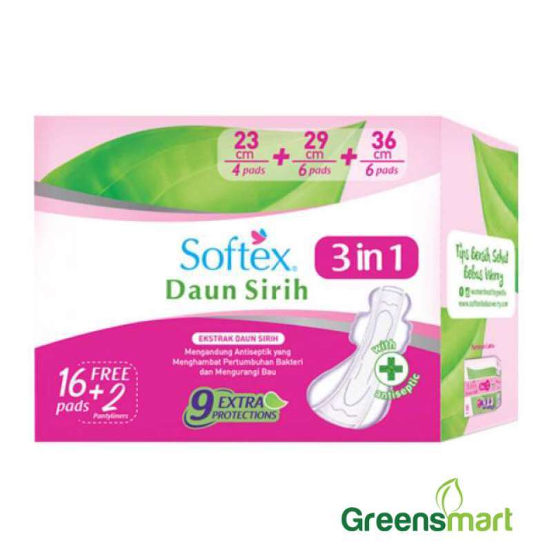 Jual Softex Daun Sirih 3in1 Pembalut Wanita [16 Sheets] - Pink Putih di ...