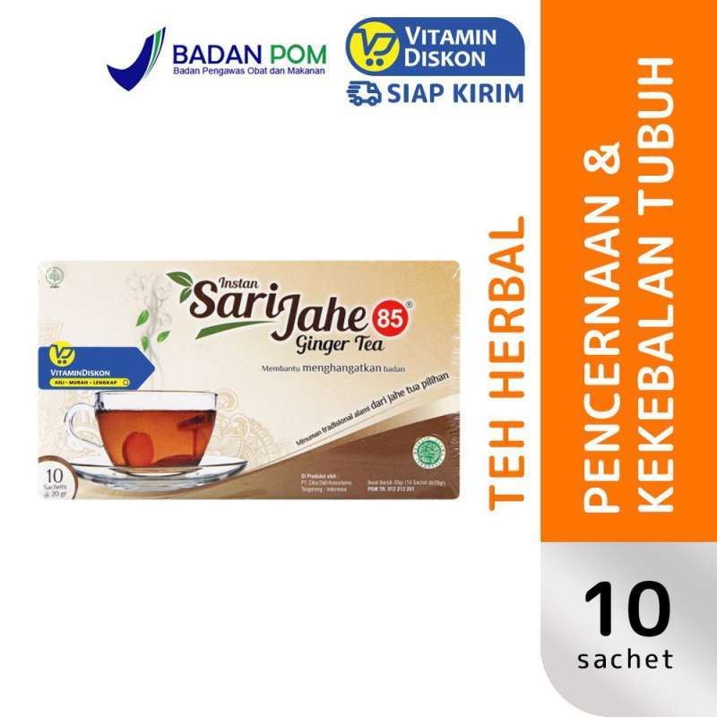 Jual Sari Jahe 85 Ginger Tea 10 Sachet | Teh Herbal Pelancar Pencernaan ...