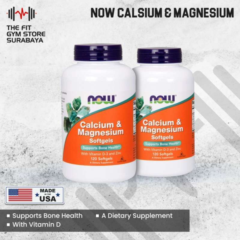 Jual Now Foods Calcium & Magnesium With Vitamin D-3 Plus Zinc 120 ...