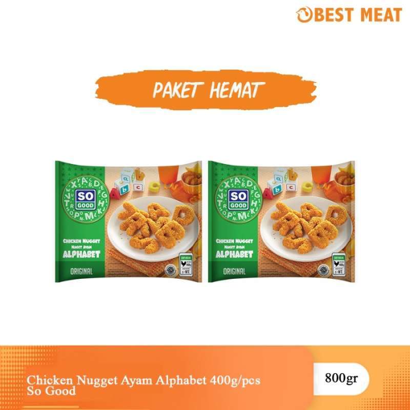 Jual Bundling Nugget Ayam Alphabet So Good 400 gr(400 gr x 2) di Seller ...