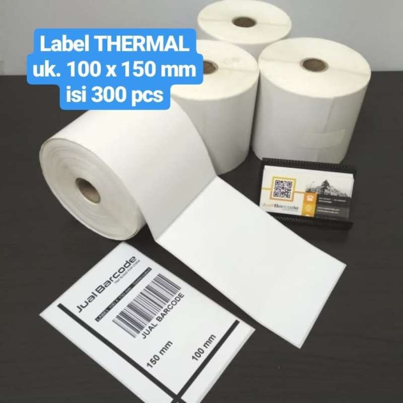 Jual KERTAS LABEL PRINTER BARCODE 100 X 150 MM ( 1 LINE ) THERMAL isi 300 di Seller CODESHOP ...