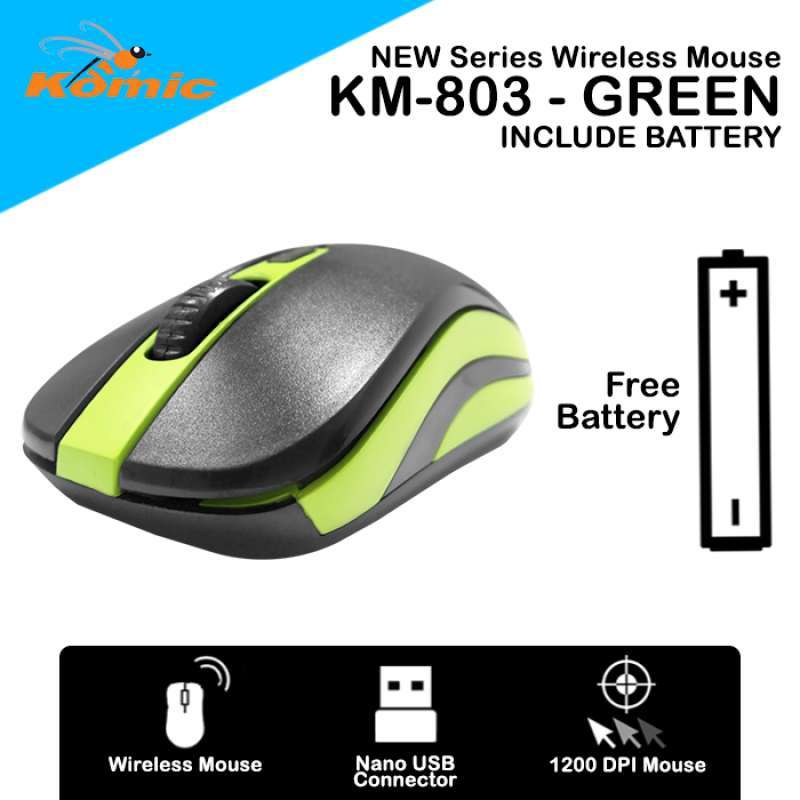 Promo Mouse Wireless Komic Km-803 - 1200dpi Nano Usb Free Battery ...