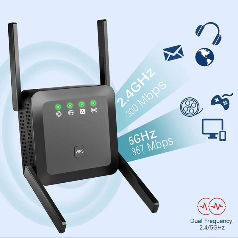 Promo 1200Mbps Wifi Extender Repeater Amplifer Router Signal Booster ...