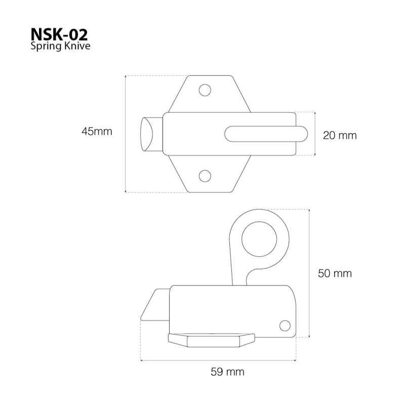 Promo Nobleza Nsk-02 Spring Knive Knip Slot Kunci Jendela Stainless ...
