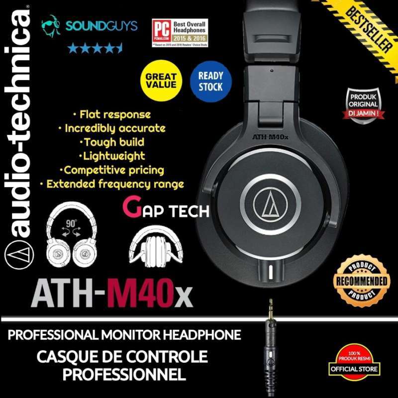 Promo Audio Technica ATH-M40X Professional Monitor Headphones Original ...
