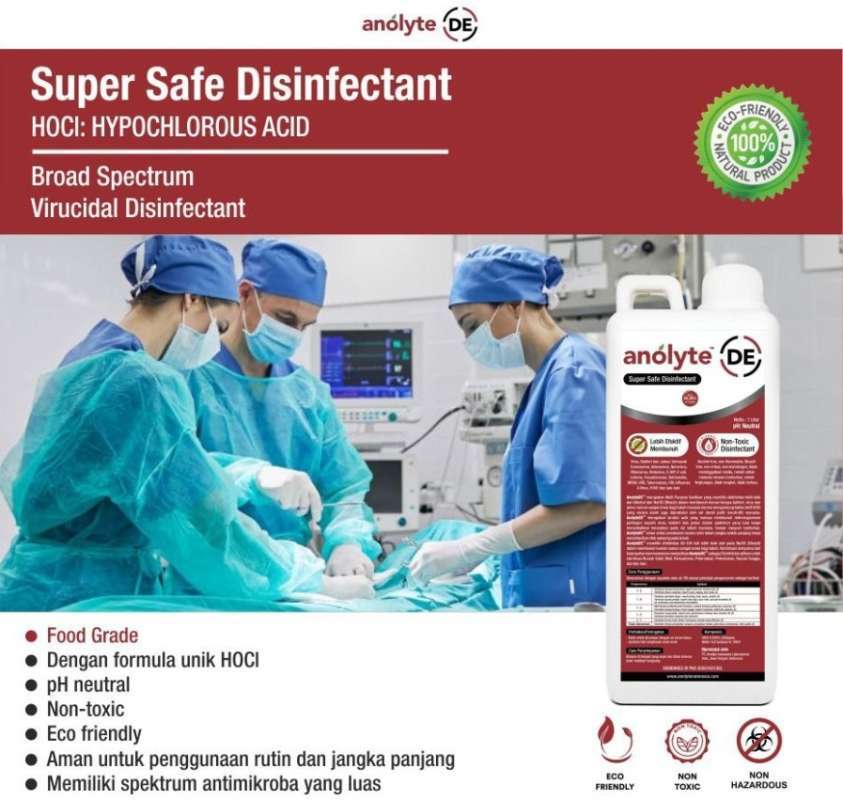 Jual Anolyte De 1 Liter Disinfektan Food Grade Makanan Non Toxic ...