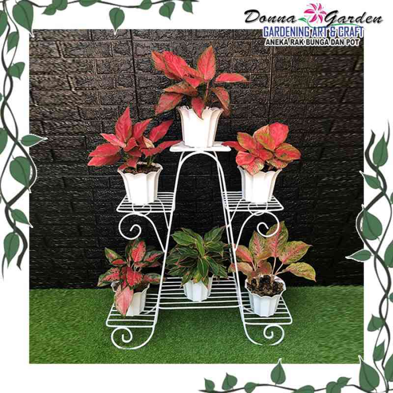Jual Rak Bunga Besi Model A 6 Pot Susun / Rak Tanaman Besi / Standing ...