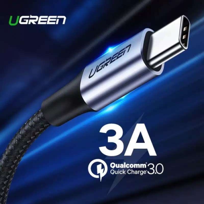 Promo Ugreen 3A Type C 3M Fast Charging Nylon Braid Data Cable For ...