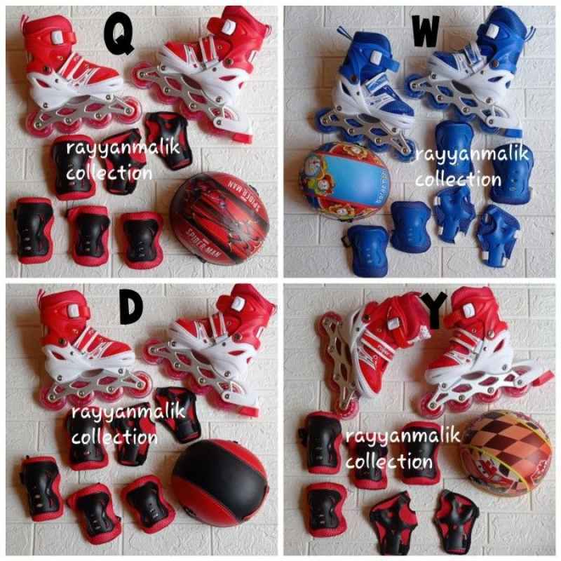 Jual 1 Set Sepatu Roda Lengkap Dengan Helm Dan Deker Pelindung Siku Dan ...