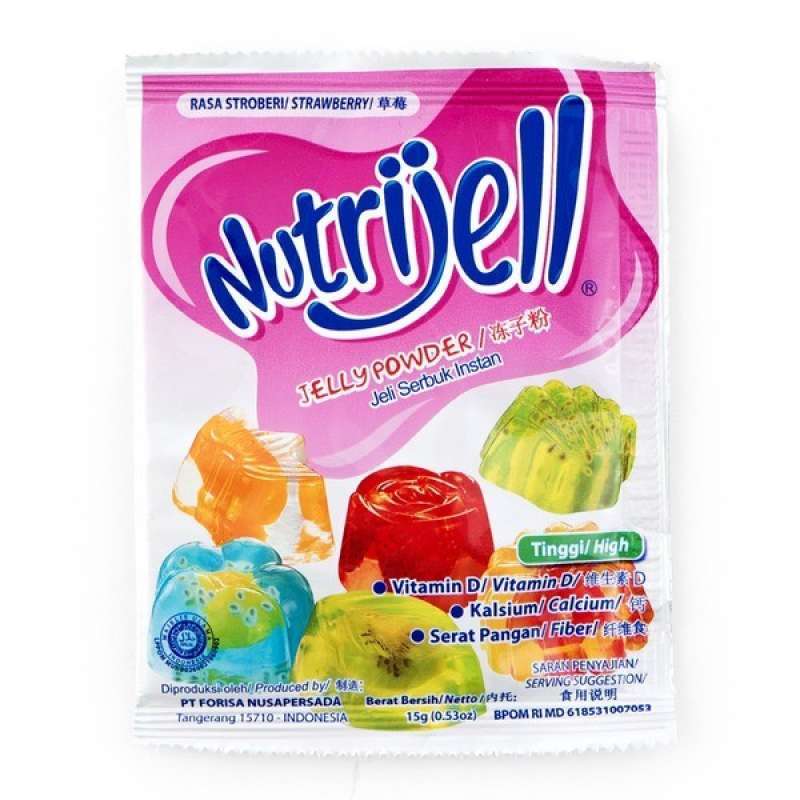 Jual NUTRIJELL Rasa Stroberi Bubuk Jeli 15g - NUTRI JELL Strawberry Instant Jelly Powder di ...