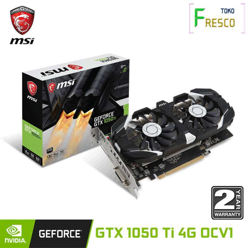 Jual VGA MSI GeForce GTX 1050 Ti 4GT OCV1 |4GB GDDR5|Compact|Dual Fan ...