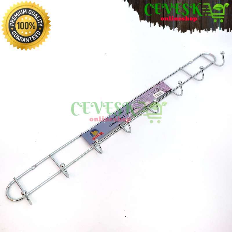 Jual Kapstok Stainless 8 Kait Premium Gantungan Baju Dinding Stenlis ...