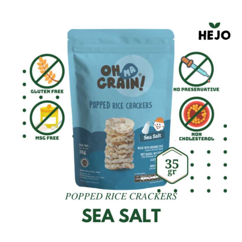 Jual Oh Ma Grain! - Popped Rice Crackers Sea Salt 35 gr - Keripik Beras ...