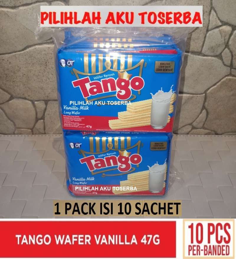 Jual Tango Wafer Vanilla 47 Gr - (harga 1 Pack Isi 10 Sachet) Di Seller ...