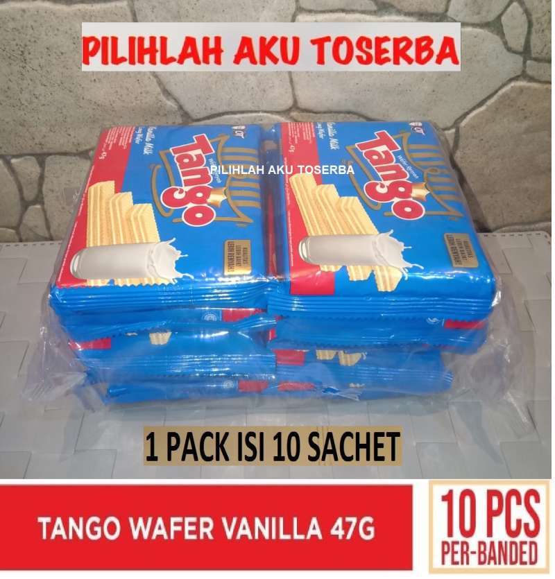Jual Tango Wafer Vanilla 47 Gr - (harga 1 Pack Isi 10 Sachet) Di Seller ...