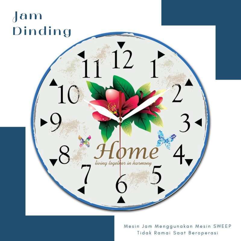 Jual Jam Dinding Unik Rakitan Gambar Bunga Merah Keberuntungan Tema ...