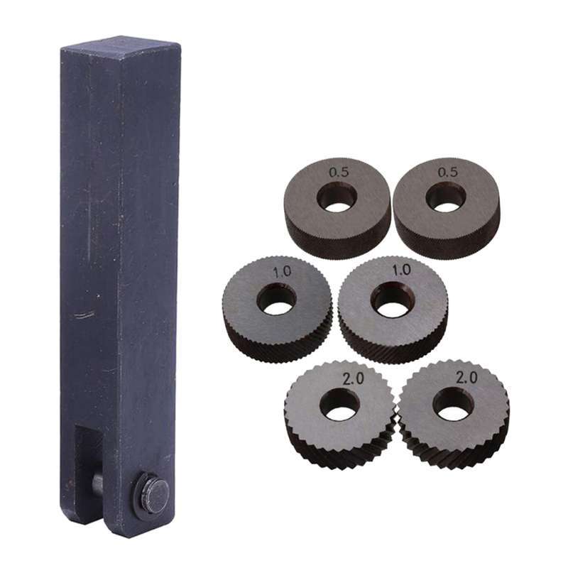 Promo Steel Knurler Knurling Tool Wheels Linear Knurl Kit 0.5mm 1mm 2mm ...
