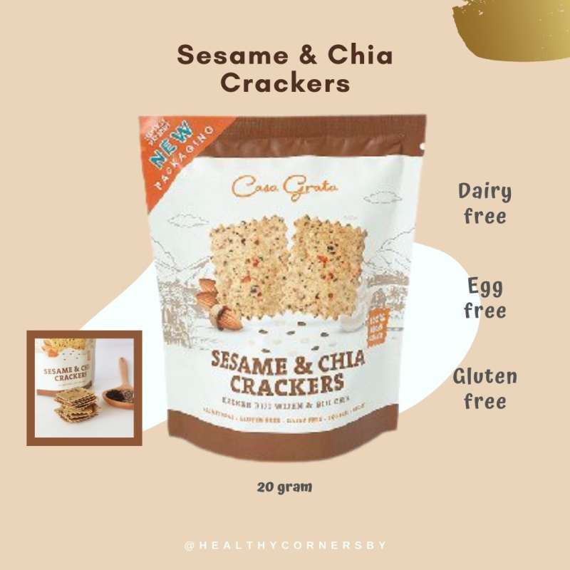 Jual Casa Grata Sesame & Chia Crackers - Gluten Free - Dairy Free - Egg ...