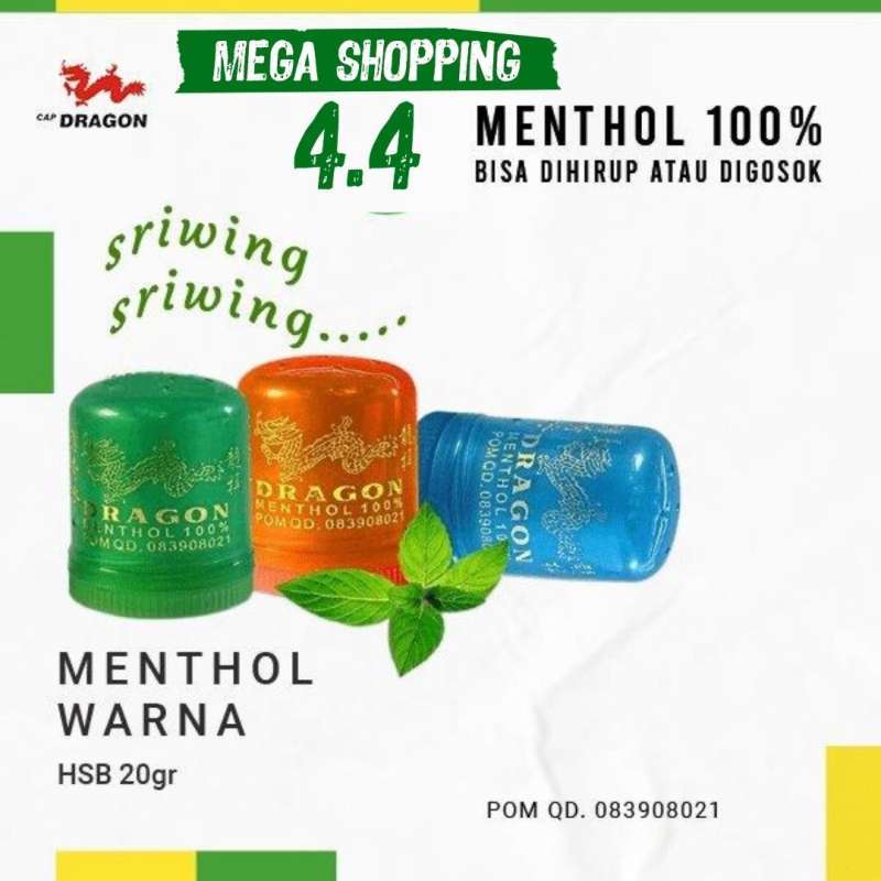 Jual Promo 4.4 Dragon Menthol HAP HSB Warna 20 gr Menthol Gosok di ...