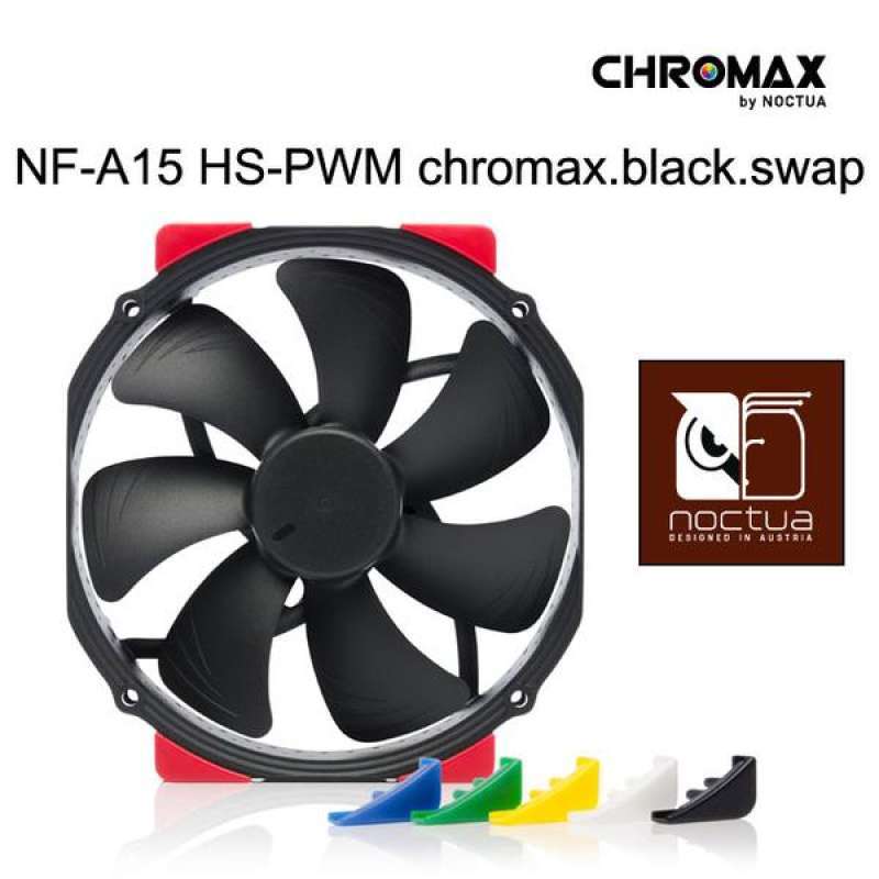 Jual (NOCTUA)Noctua NF-A15 HS-PWM Chromax.black.swap SSO2 magnetic ...