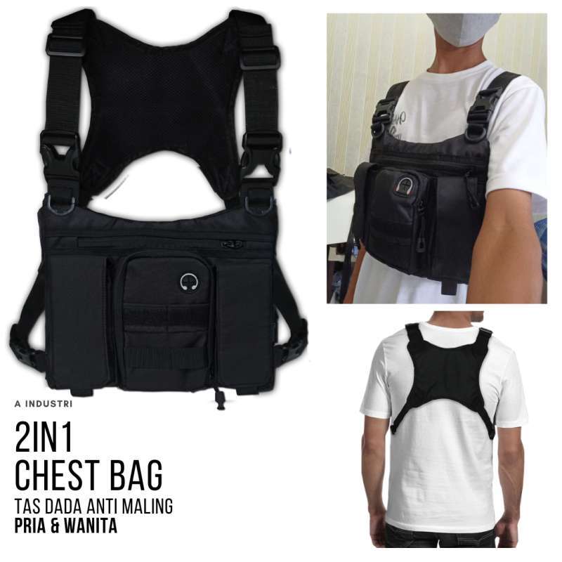 Jual Tas Dada 2 in 1 Chest Bag Selempang Dada Multifungsi Chest Rig Tas ...
