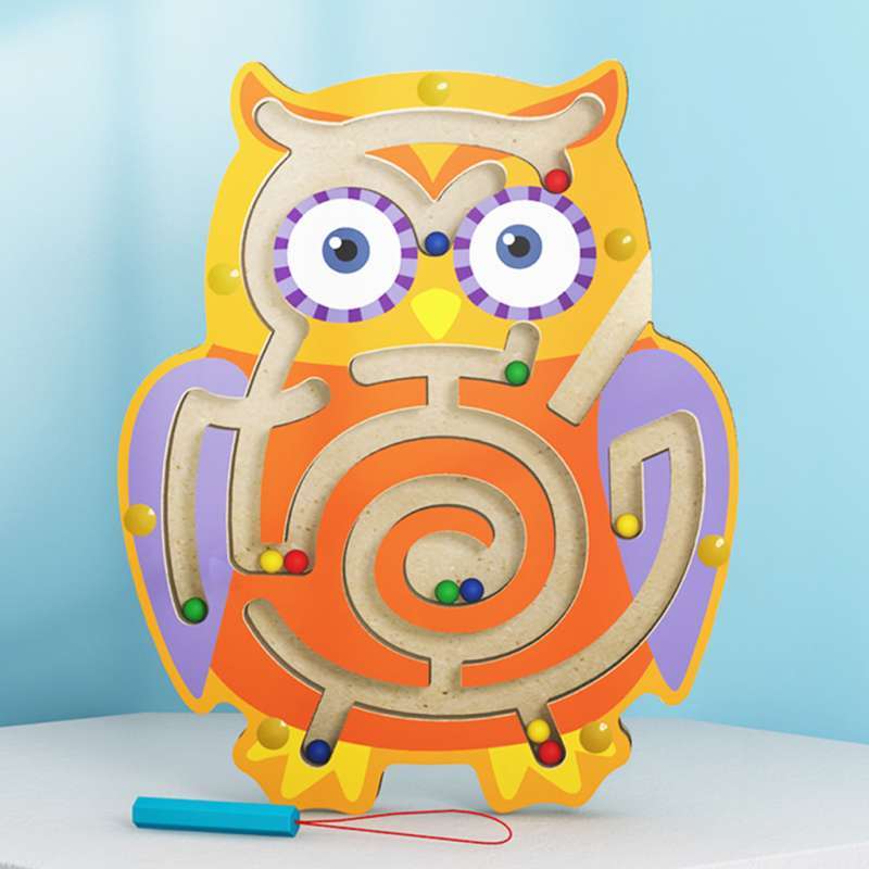 Promo Wooden Magnetic Maze Toy Puzzle Maze for Preschool Kids Owl ...