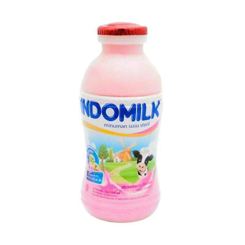 Jual Indomilk Stroberi Susu UHT 190 mL [24 Botol/ KARTON] di Seller Agen Sembako Mama Eping ...