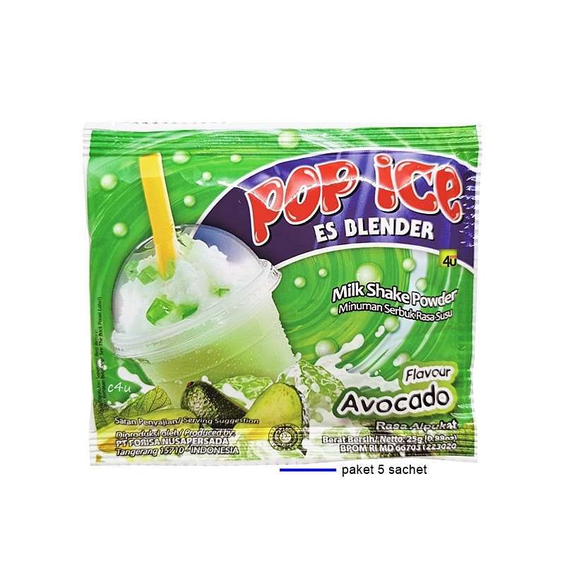 Promo POP ICE - Milk Shake Powder Rasa AVOCADO - PAKET 5 SACHET Diskon ...