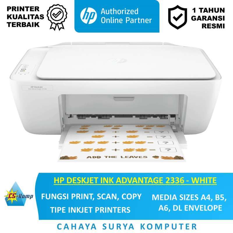 Promo HP DeskJet Ink Advantage 2336 | Print, Scan, Copy | A4, B5, A6 ...