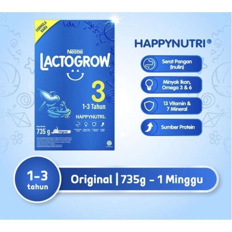 Jual Nestle LACTOGROW 3+ Original 735gr di Seller KOMPLIT Official ...