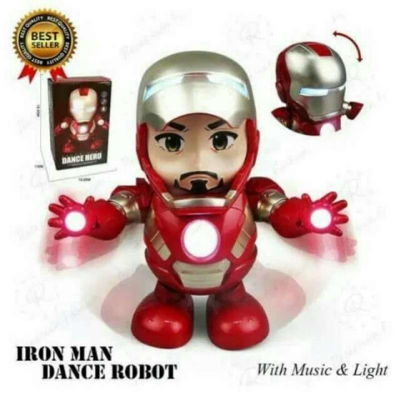 Jual Mainan Anak Cowok Iron Man Dance Robot Bisa Gerak Ironman Buka ...