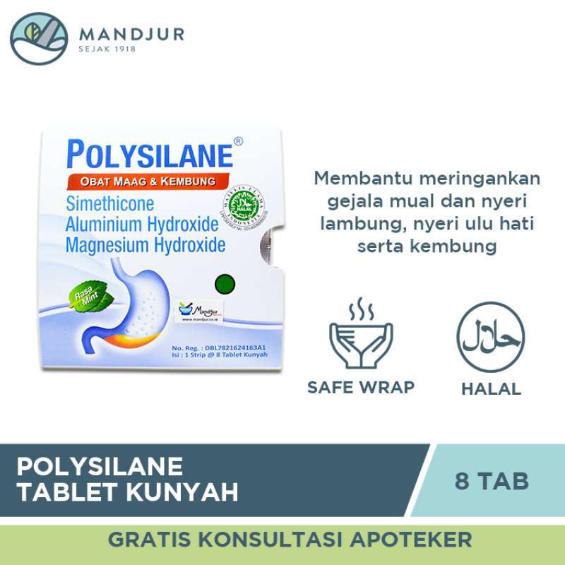 Jual Polysilane Syr Polysilane Tablet Kunyah [1 Strip @ 8 Tablet Kunyah ...