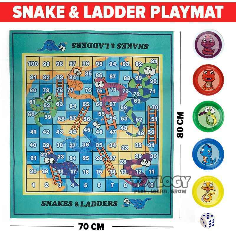 Promo Toylogy Snakes & Ladders Giant Playmat Karpet Ular Tangga Mainan ...