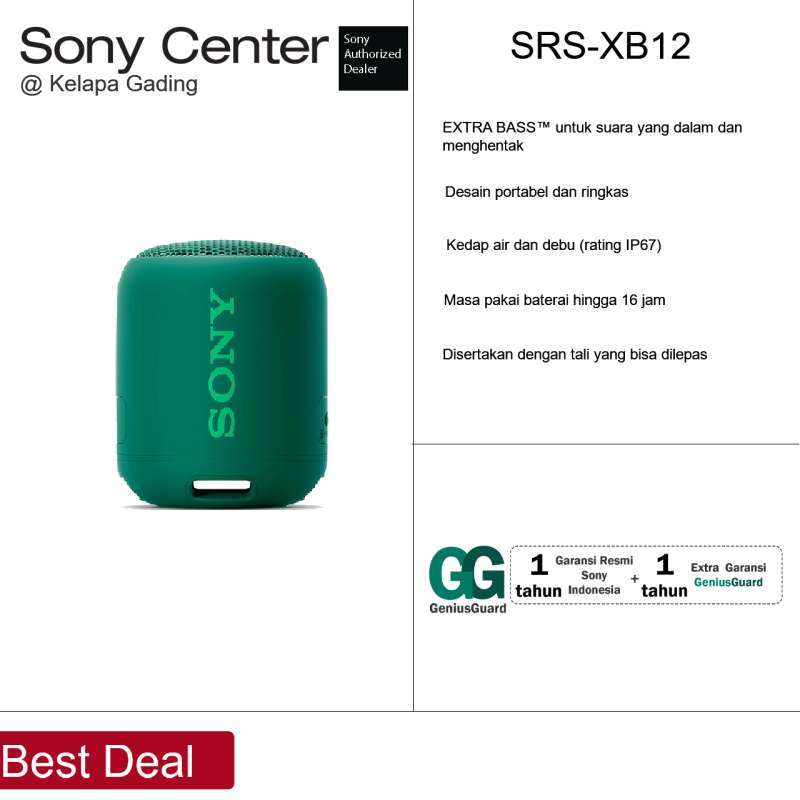 Jual Sony Center Jakarta - Sony Srs-xb12 Extra Bass Portable Bluetooth Speaker [original ...