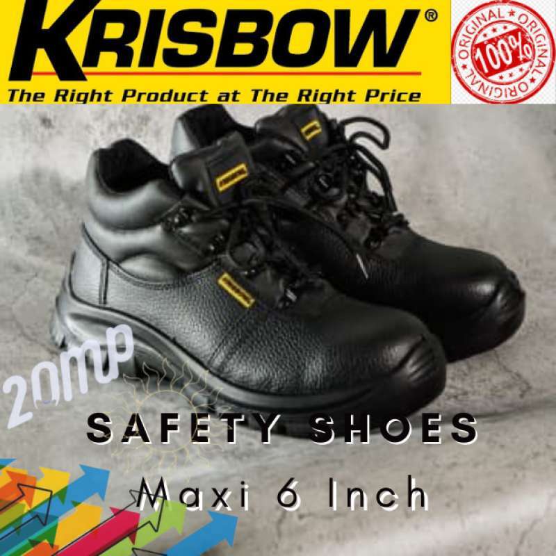 Promo Krisbow Type Maxi Safety Shoes [6 Inch] - Black 41 Diskon 9% Di ...