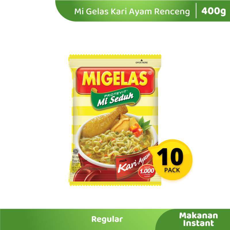 Jual Migelas Kari Ayam Mi Instan [Kemasan Renceng/ 10 Sachets @28 g] di ...