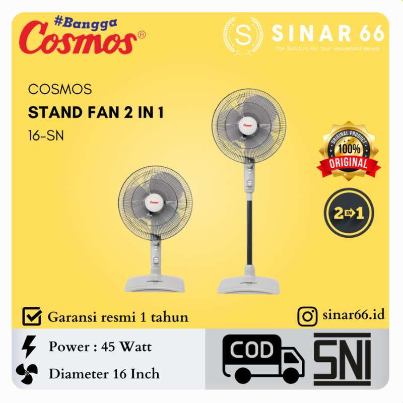 Promo COSMOS STAND FAN 2 IN 1 DESK FAN 16SN 16 SN KIPAS ANGIN 16 Diskon ...