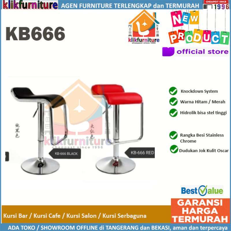 Promo Kursi Bar Kursi Cafe Stool Barstool Hidrolik KB666 Diskon 31% di ...