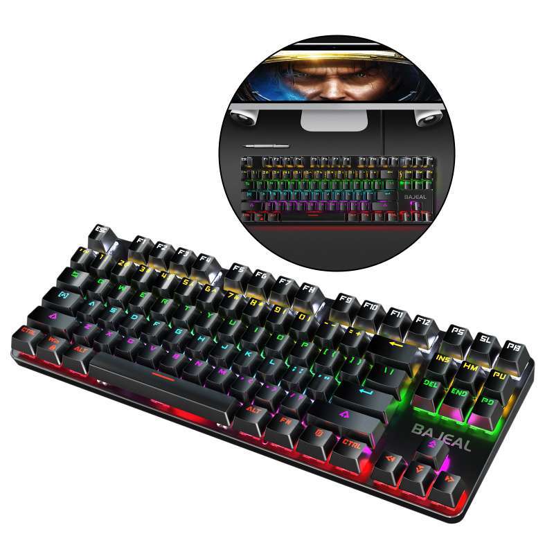 Promo Gaming Mini Compact 87 Keys Wired Mechanical Keyboard LED USB for ...
