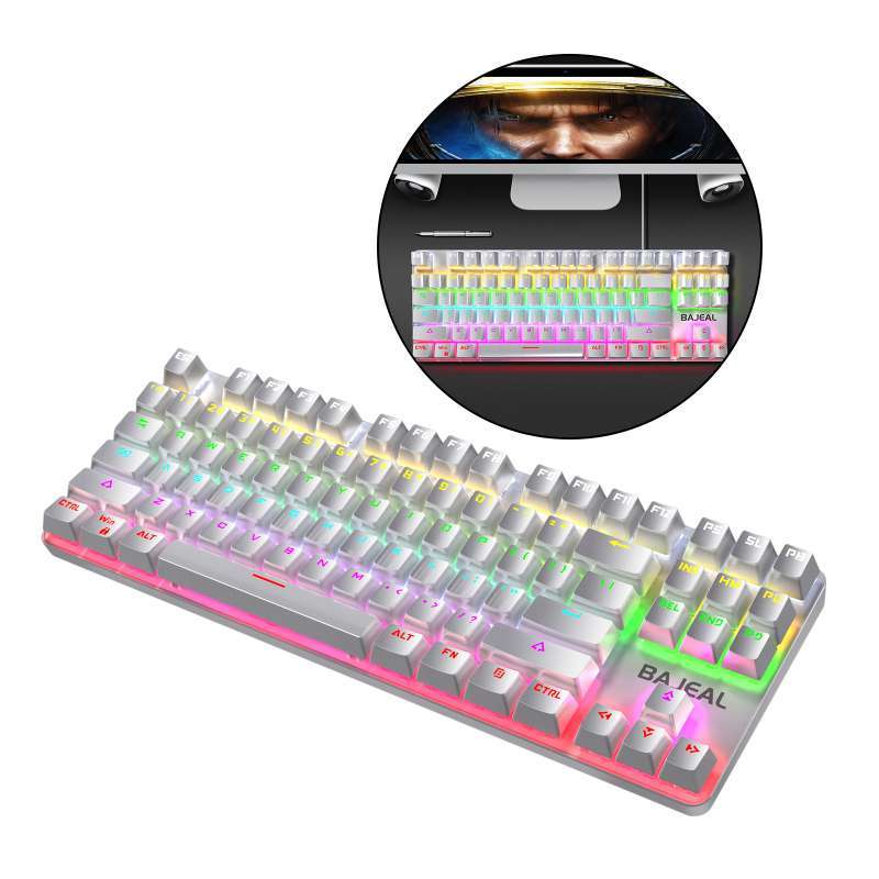 Promo Gaming Mini Compact 87 Keys Wired Mechanical Keyboard LED USB for ...
