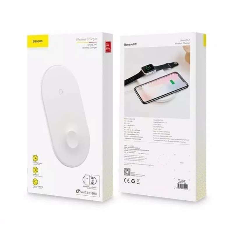 Jual Baseus Wireless charger 2in1 dual function apple watch iphone ...