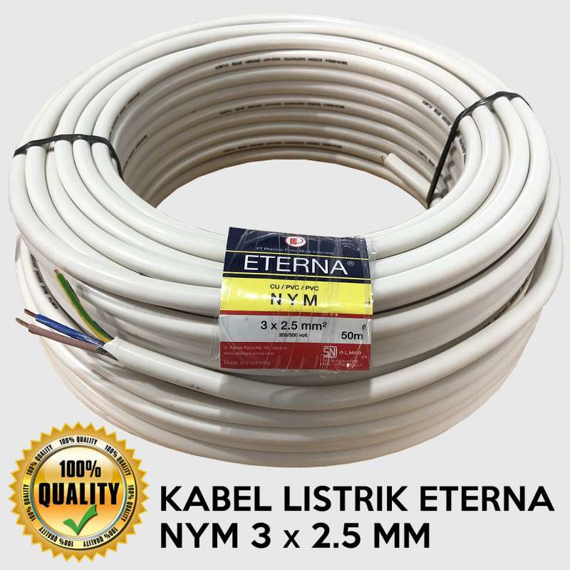 Jual Kabel Listrik Eterna Nym 3 X 2.5 Mm Tembaga Tunggal Harga Per Meter Di Seller Santa45 Shop ...